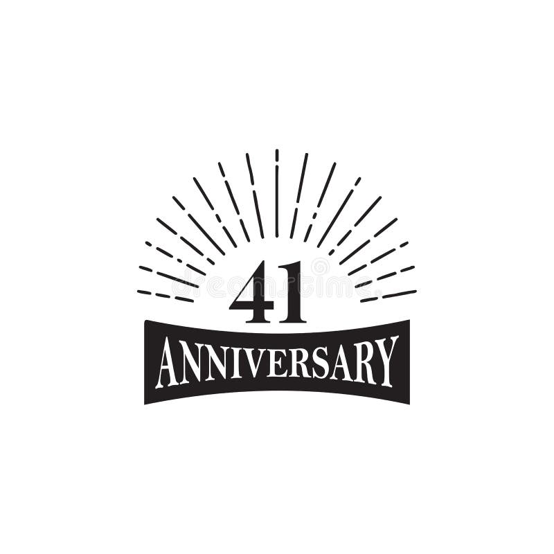 41st Year Anniversary Logo Design Template Stock Vector - Illustration ...