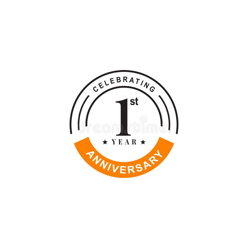1st Year Anniversary Logo Design Vector Template Stock Vector ...