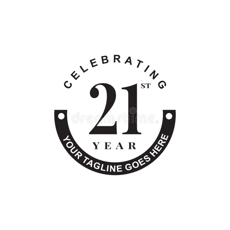 21st Year Anniversary Logo Design Vector Template Stock Vector ...