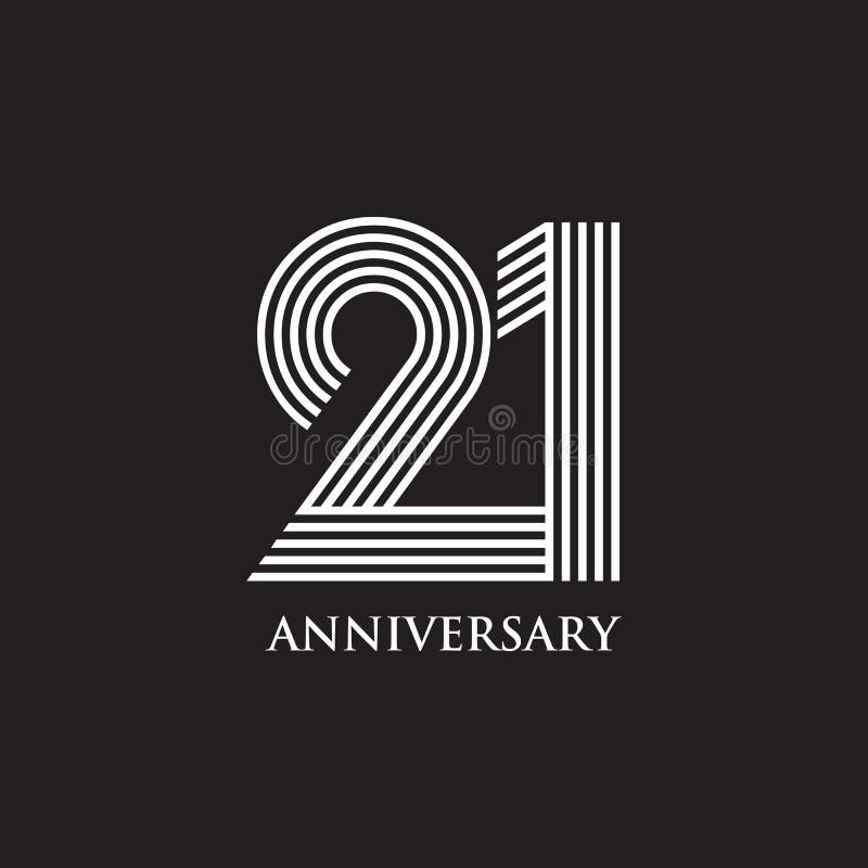 21st Year Anniversary Logo Design Vector Template Stock Vector ...