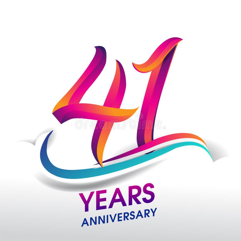 41st Years Anniversary Celebration Logo, Birthday Vector Design Stock ...