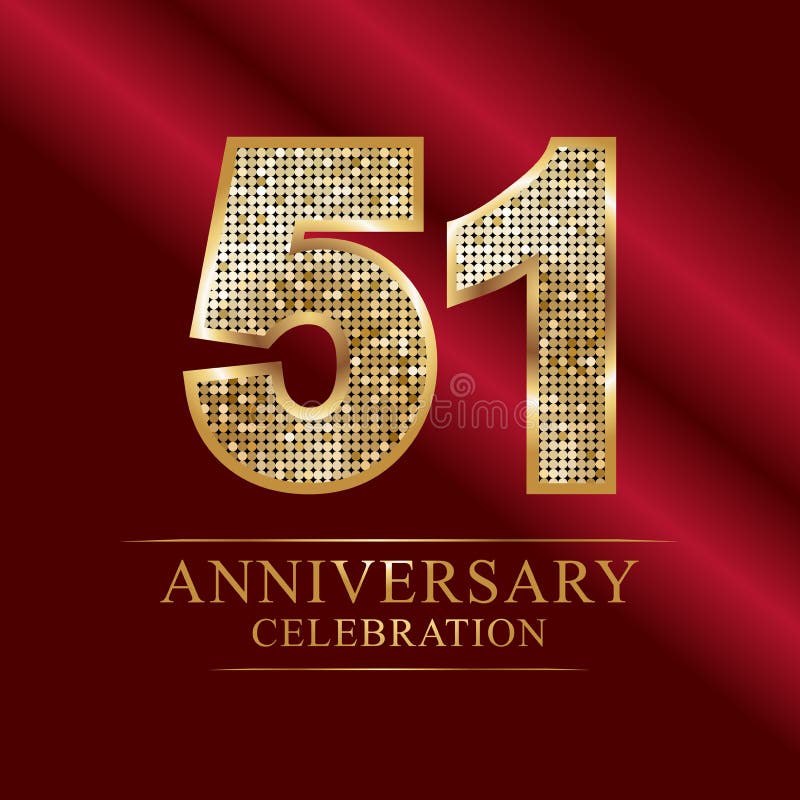 51st Years Anniversary Logotype Disco Style. Stock Illustration ...
