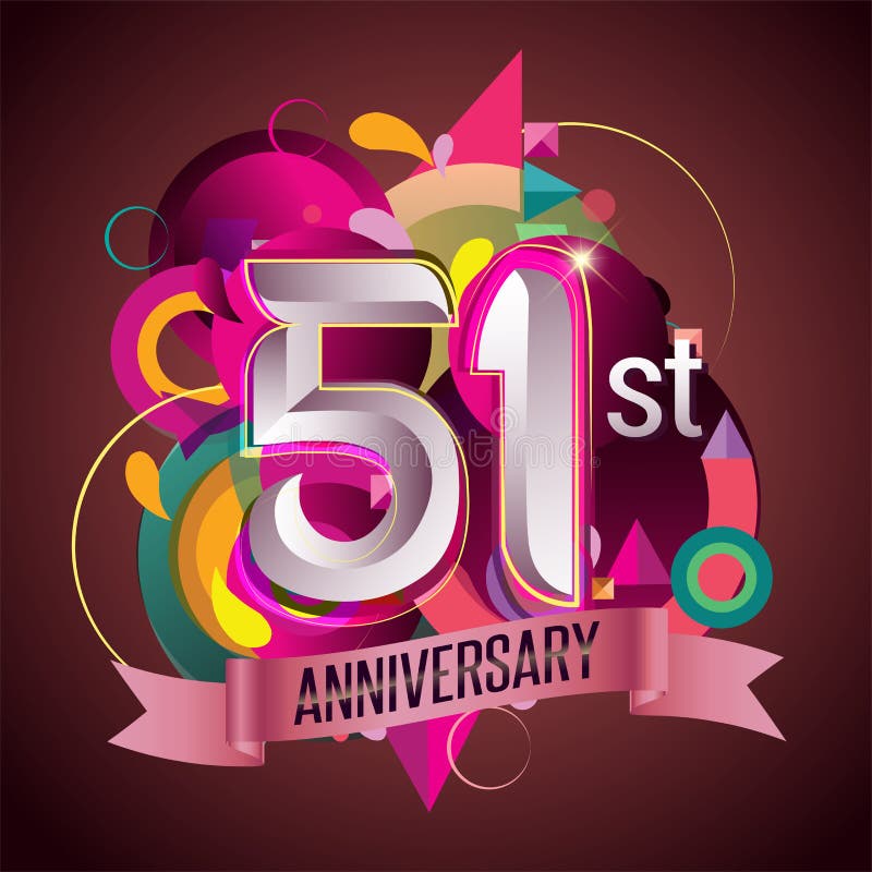 51st Years Anniversary Logo, Vector Design for Invitation and Poster ...