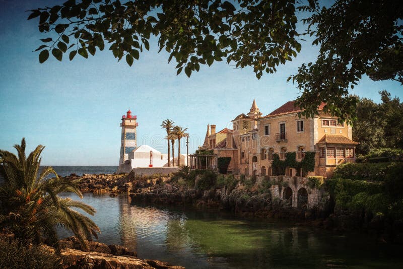 Cascais Lighthouse stock photo. Image of lighthouse, background - 25565978
