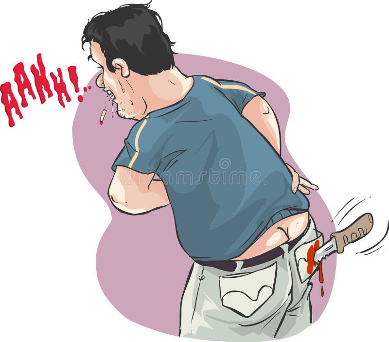 Stabbed in the Stock Vector Illustration Stock Vector - Illustration of ...