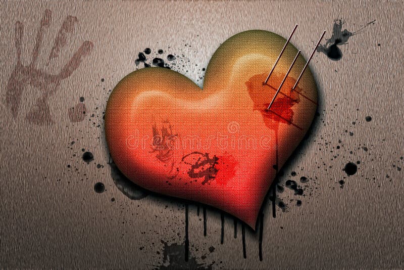 Stabbed heart illustration stock illustration. Illustration of icon ...