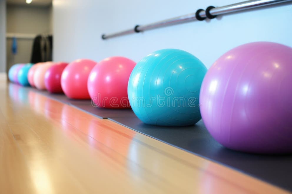 Stability Balls in a Row, Ready for a Core Workout Stock Image - Image of health, generative ...