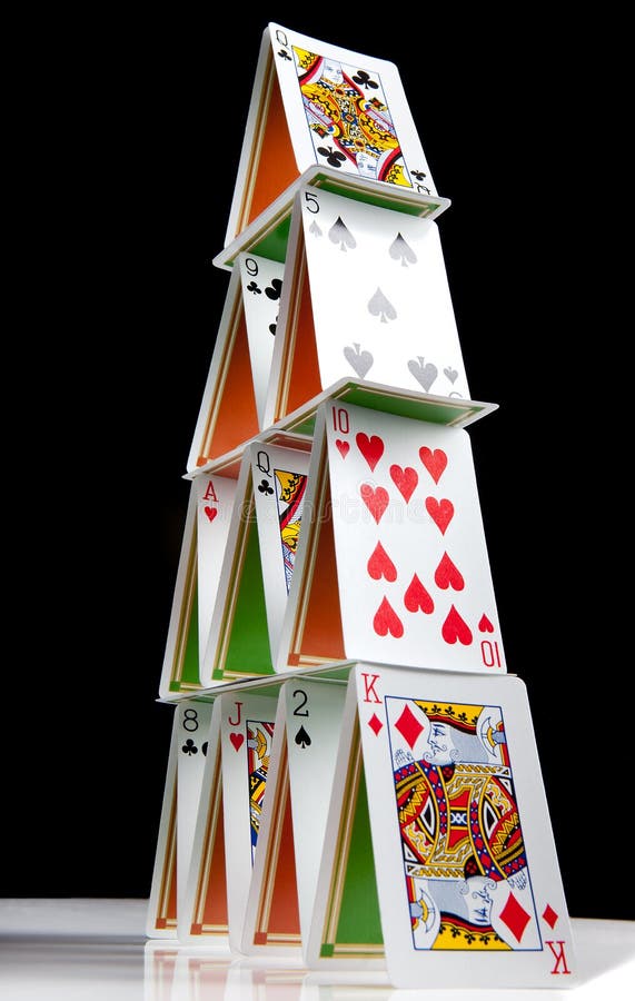 Stability in cards stock image. Image of high, fragile - 10015231
