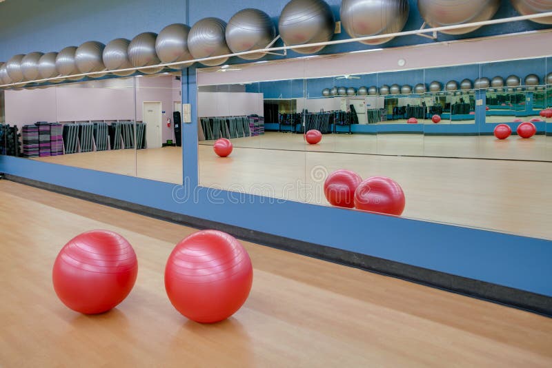 Stability Exercise Balls in Gym Stock Photo - Image of train, strength ...