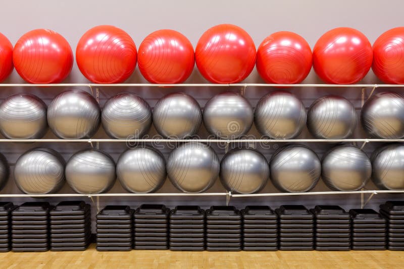 Stability Exercise Balls in Gym Stock Photo - Image of club, foam: 23938074
