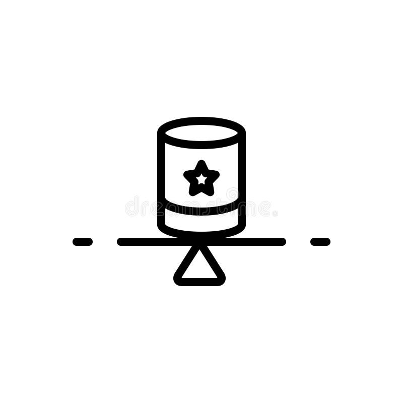 Black Line Icon for Stability, Fixture and Balance Stock Illustration ...