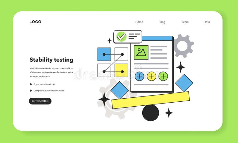 Stability Testing Technique Web Banner or Landing Page. Software ...