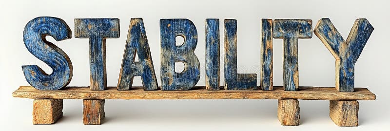 Stability Wooden Letters, Motivational Concept, Blue Dye, Rustic, on ...