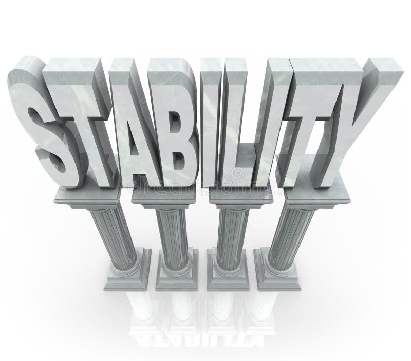Stability Word Columns Strong Support Stock Illustration - Illustration ...