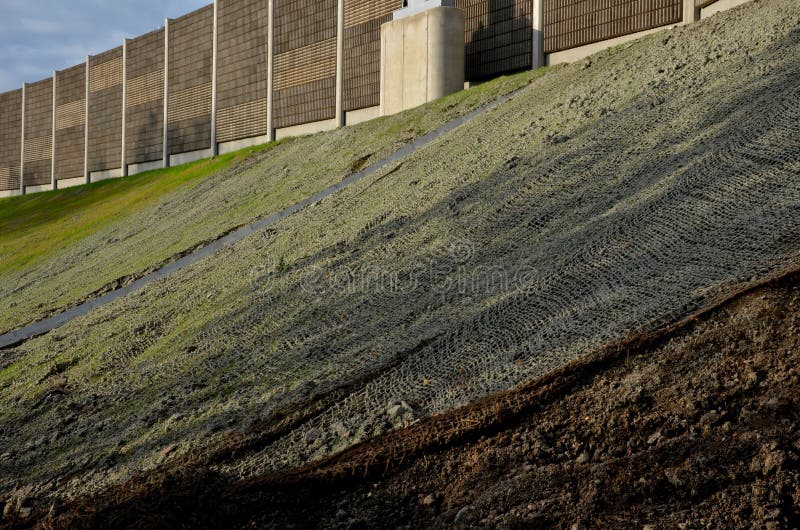 Stabilization of Slopes by Hydro Sowing. Mixture Editorial Image ...