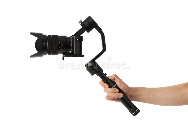 Stabilization System with 3-axis Gimbals & Mirrorless Camera Stock ...