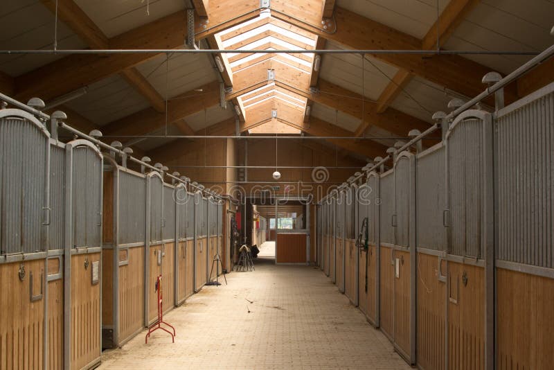 Large Covered Horse Arena with Stables Stock Image - Image of farm ...