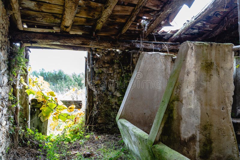Old Stable on an Abandoned Old Building Stock Image - Image of ruin ...