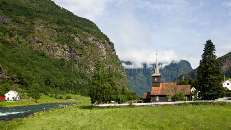 Flam Valley Norway stock image. Image of green, warm, farm - 7945981