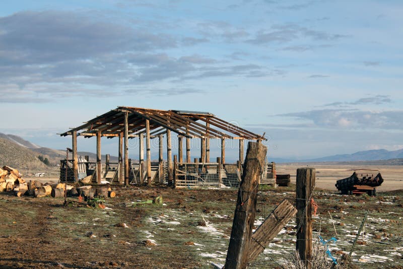 Stable on the high desert stock photo. Image of cloud - 58195620