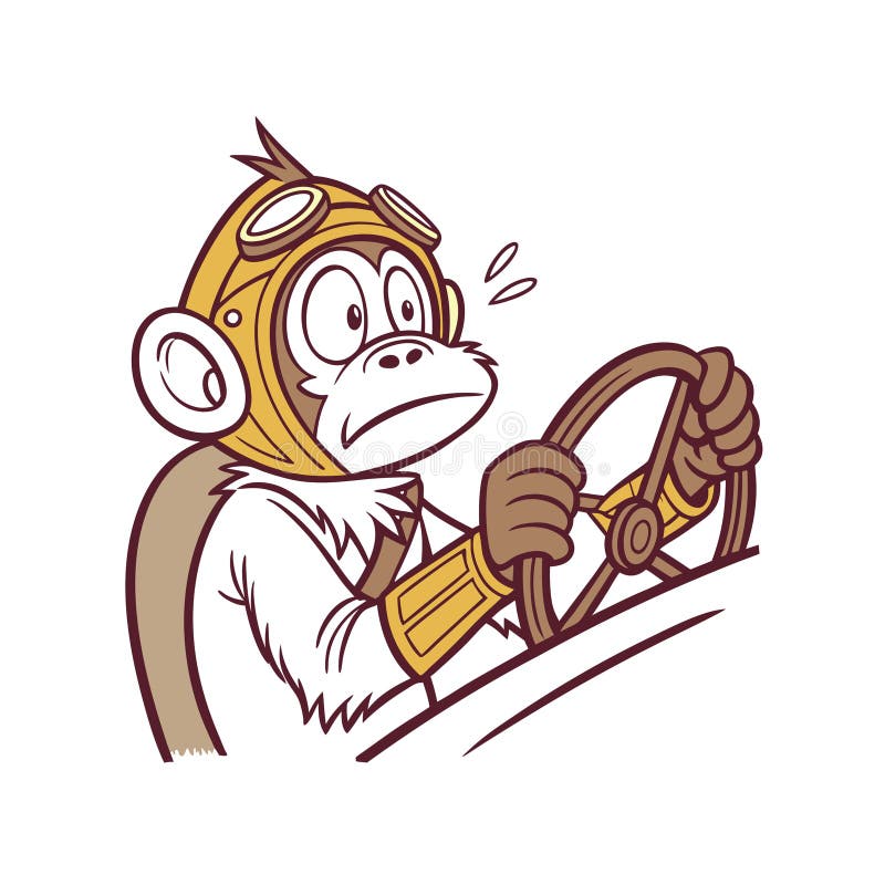Stable Monkey Driving Illustration Stock Photo - Illustration of ...