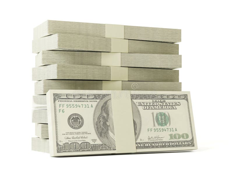 Stack of $100 bills stock photo. Image of isolated, savings - 28923566