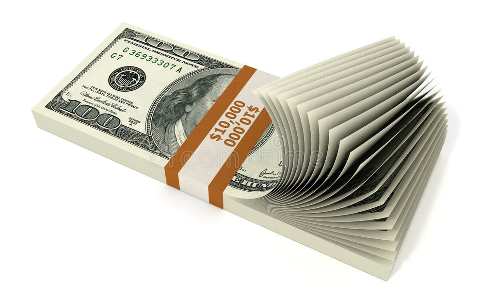 Stack of 10000 Dollars stock illustration. Illustration of investment ...