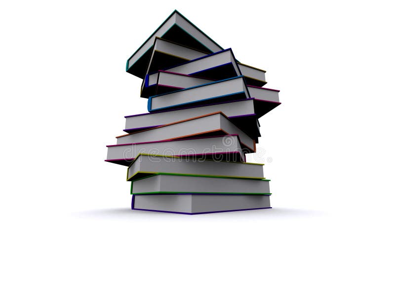 Stack of 3d books stock illustration. Illustration of blue - 3880485