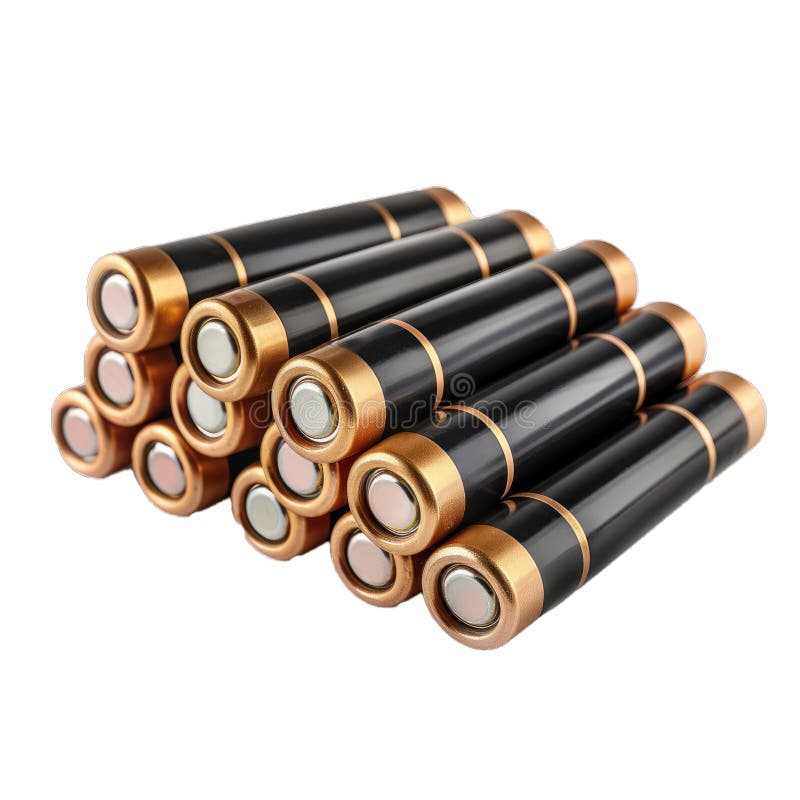 Stack of Aa Batteries Isolated on White Background Stock Image - Image ...