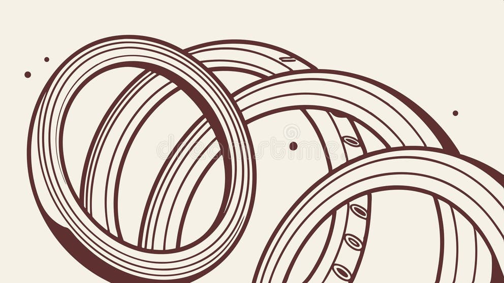 Stack of Abstract Ring Shapes Creating a Dynamic Layered Pattern Vector ...