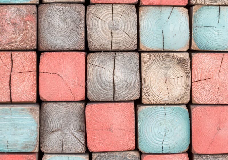 A Stack of Abstract Wood Texture Blocks Creates the Background Stock ...