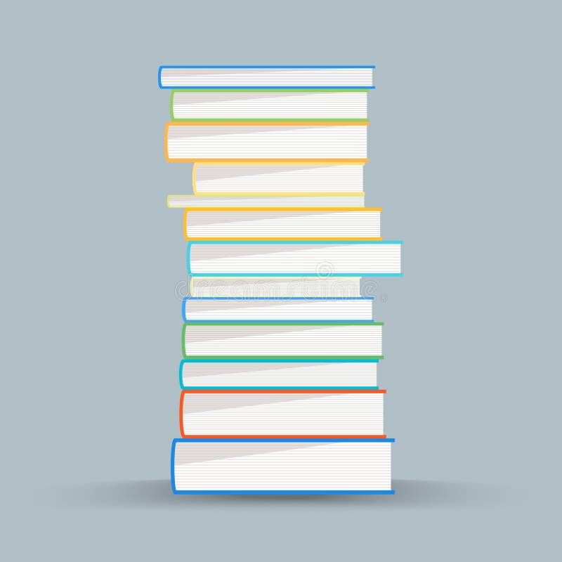 Stack of Academic Books. Academic Books Vector Concept. Colored Books ...