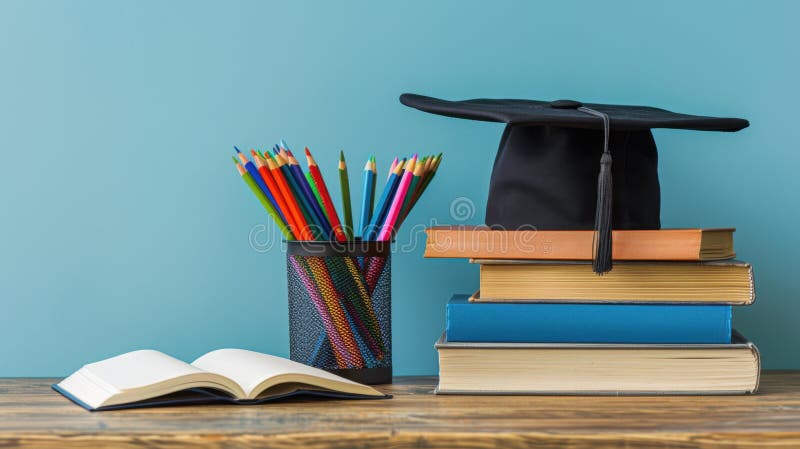 The Stack of Academic Books. AI Generated Stock Photo - Image of ...
