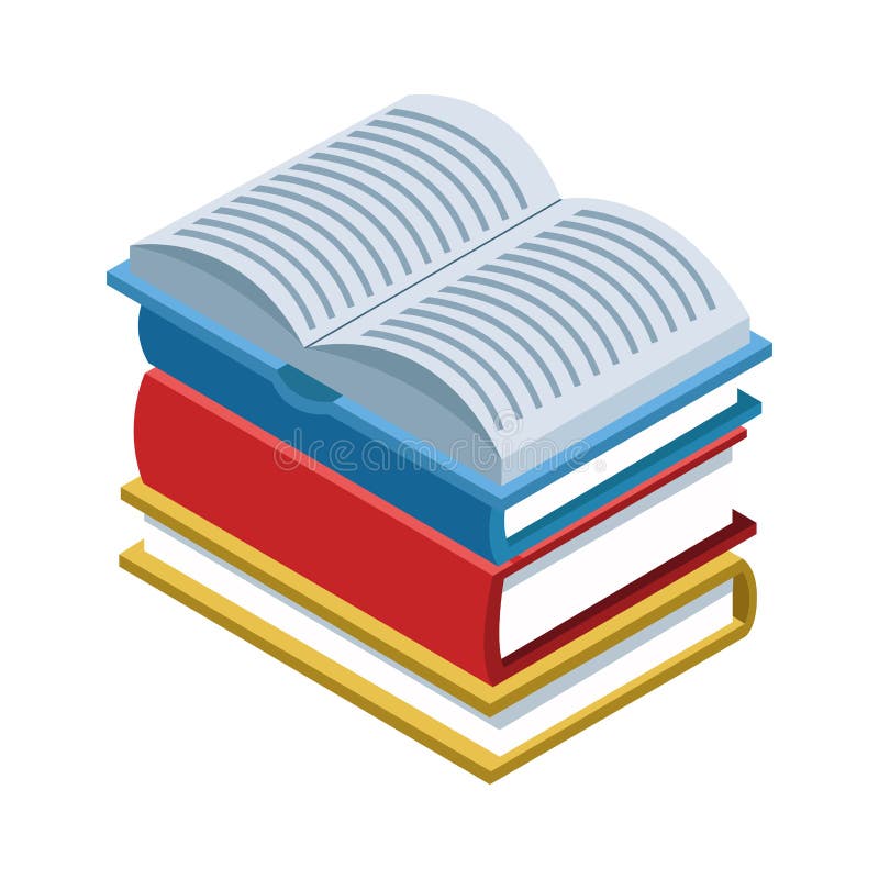 Academic Books Stack Icon, Colorful Design Stock Vector - Illustration ...