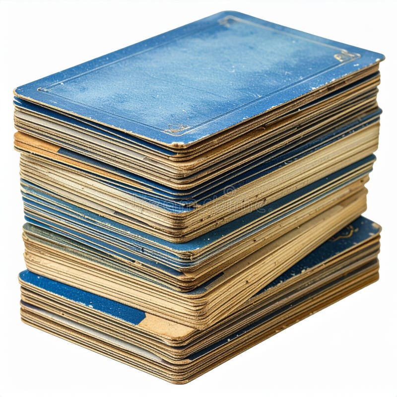 Stack of Aged Blue Vintage Photo Cards Stock Illustration ...
