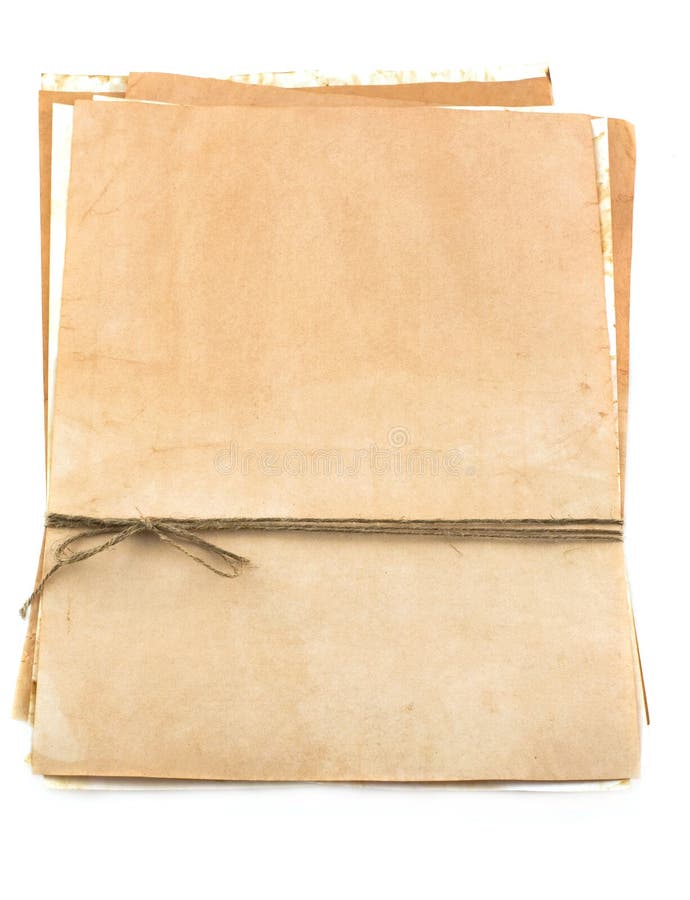 Stack of Aged Paper Bandaged with Thread Stock Image - Image of burn ...