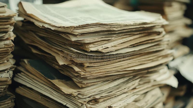 Stack Aged Papers Old Documents Vintage Feel Stock Photos - Free ...