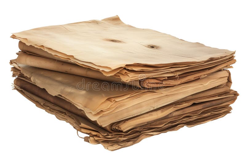 Stack of Aged Parchment Paper Sheets. Stock Image - Image of rustic ...