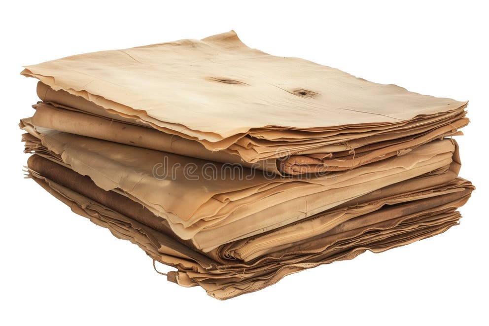 Stack of Aged Parchment Paper Sheets. Stock Image - Image of rustic ...