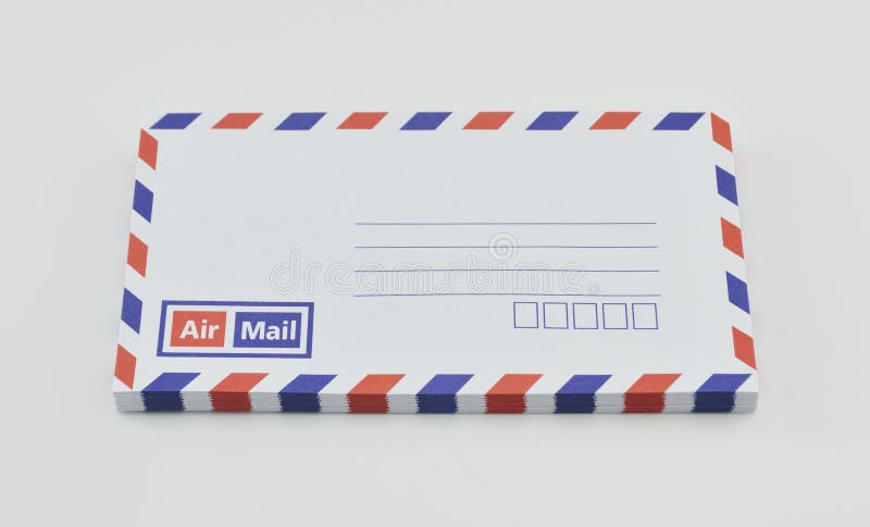 Stack of Air Mail Envelopes Stock Photo - Image of empty, stack: 55056418