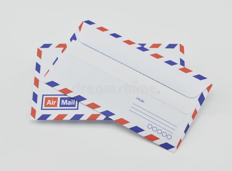 Stack of Air Mail Envelopes Stock Photo - Image of postman, letter ...