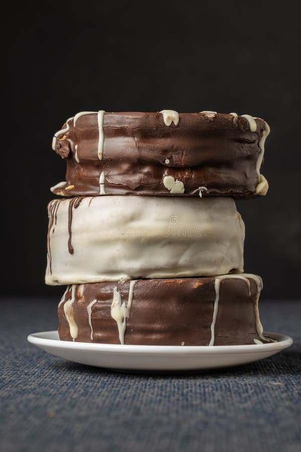 Stack of Alfajores on a Plate. Typical Argentinian Candy Stock Image ...
