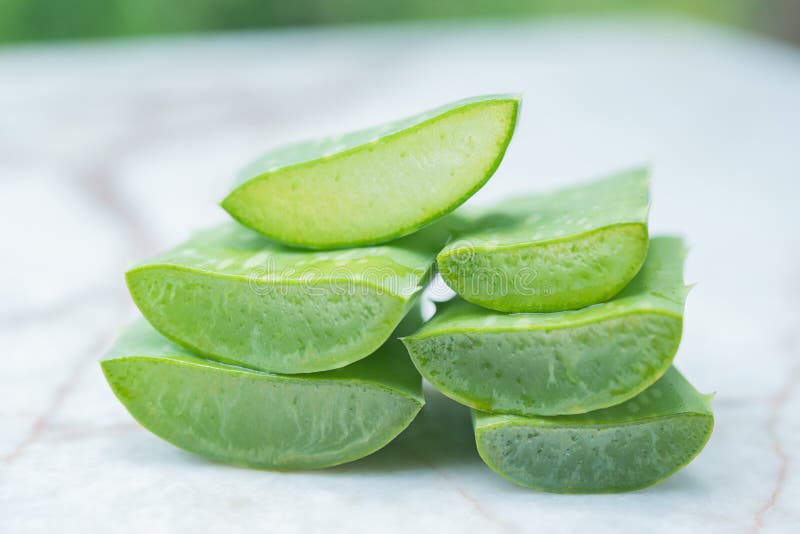 Stack of Alo Vera Slice in Pieces Stock Photo - Image of healthy, green ...