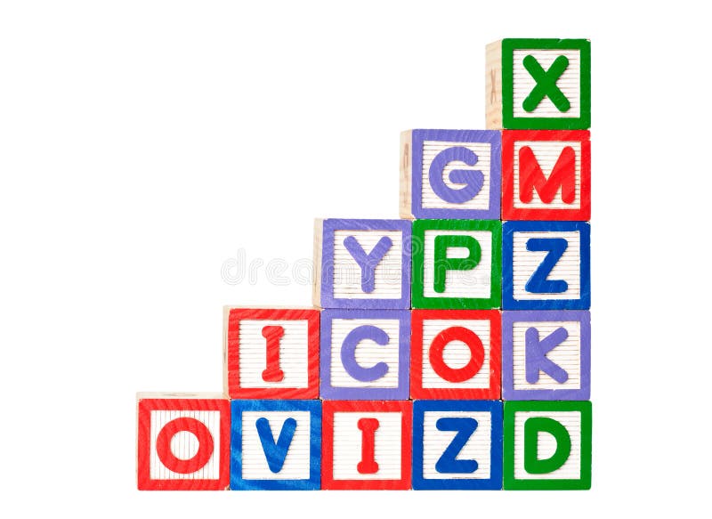 1 2 3 and a B C Stack of Alphabet Blocks Stock Image - Image of learn ...