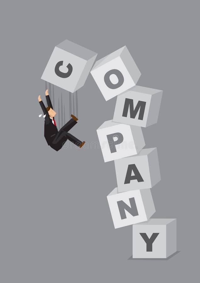 Company Collapse Business Cartoon Vector Illustration Stock Vector ...