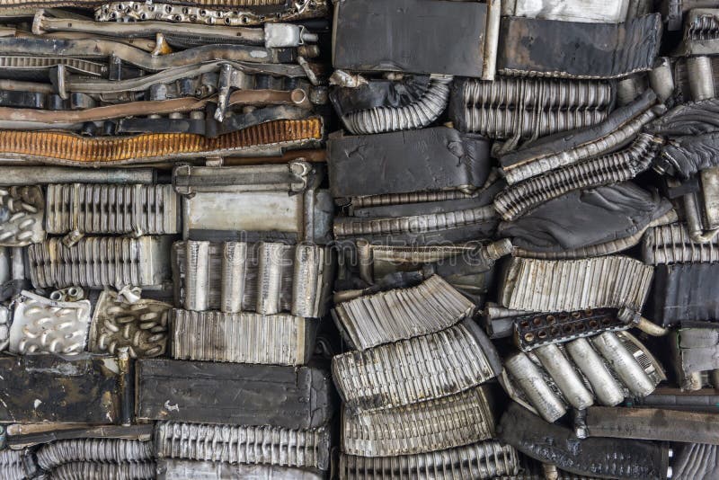 Stack of Aluminum from Car Parts. Stock Photo - Image of pattern ...