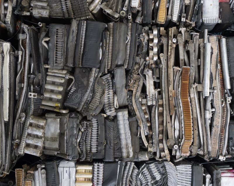 Stack of Aluminum from Car Parts. Stock Photo - Image of cooling, dirty ...