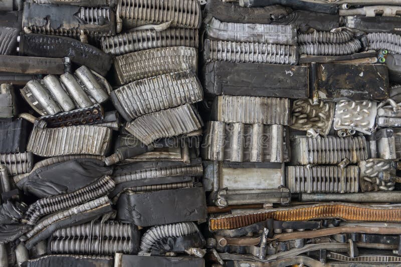 Stack of Aluminum from Car Parts. Stock Image - Image of destroy ...