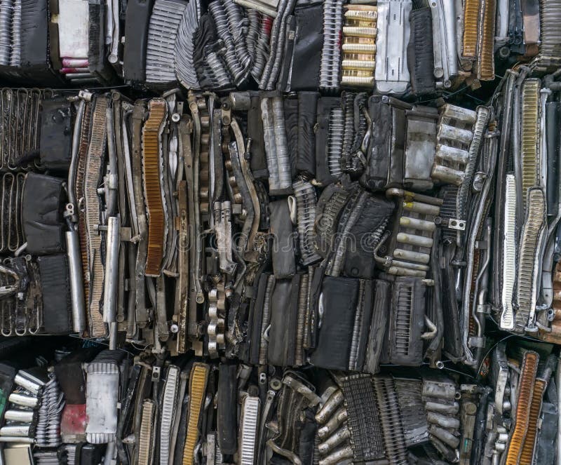 Stack of Aluminum from Car Parts. Stock Image - Image of heat, dirty ...