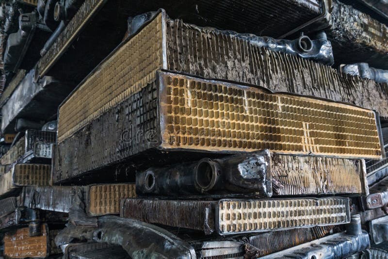 Stack of Aluminum from Car Parts. Stock Image - Image of dirt, cooling ...